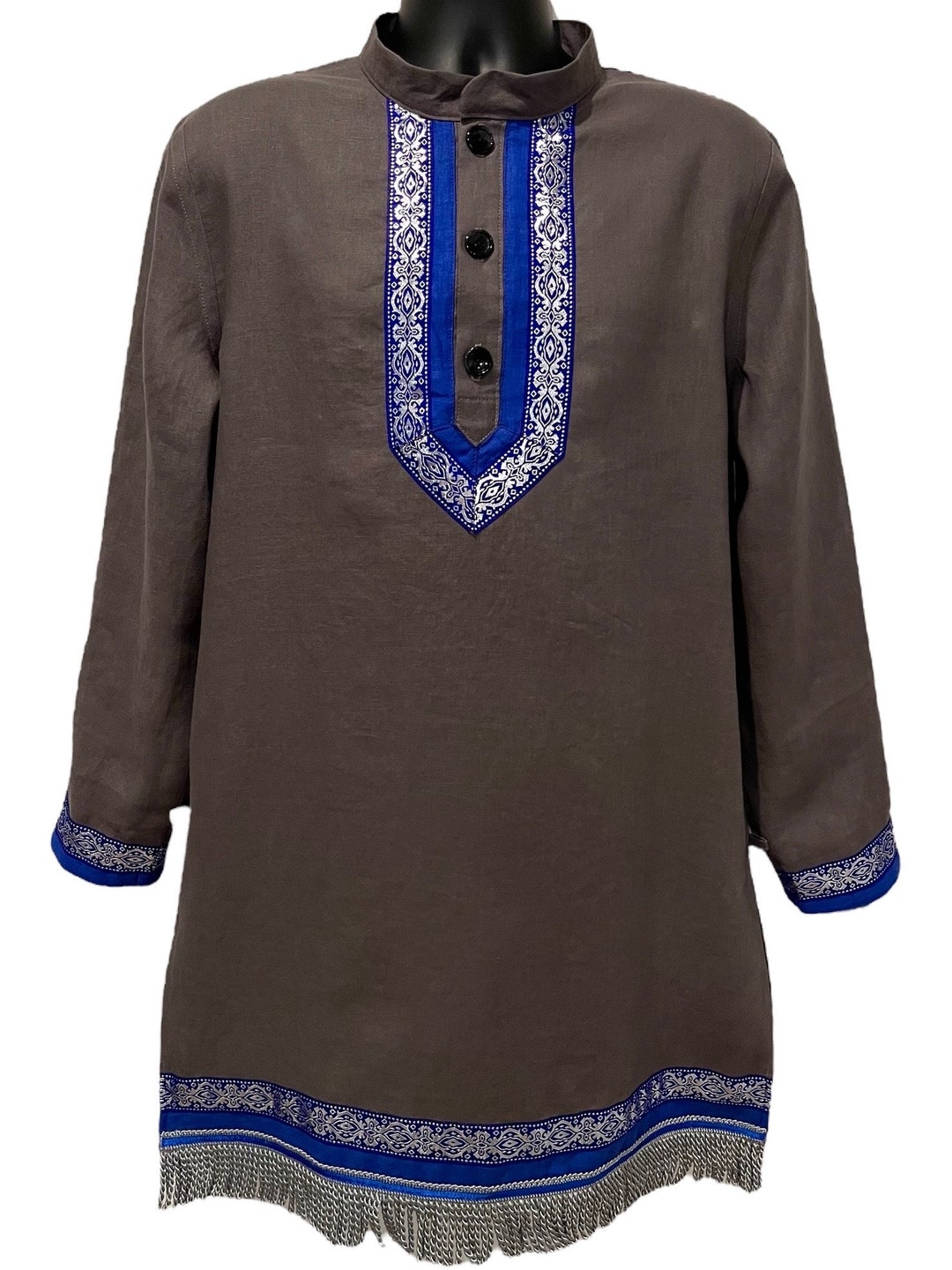 100% Linen Men's Tunic Top (fringes: Optional) - Etsy