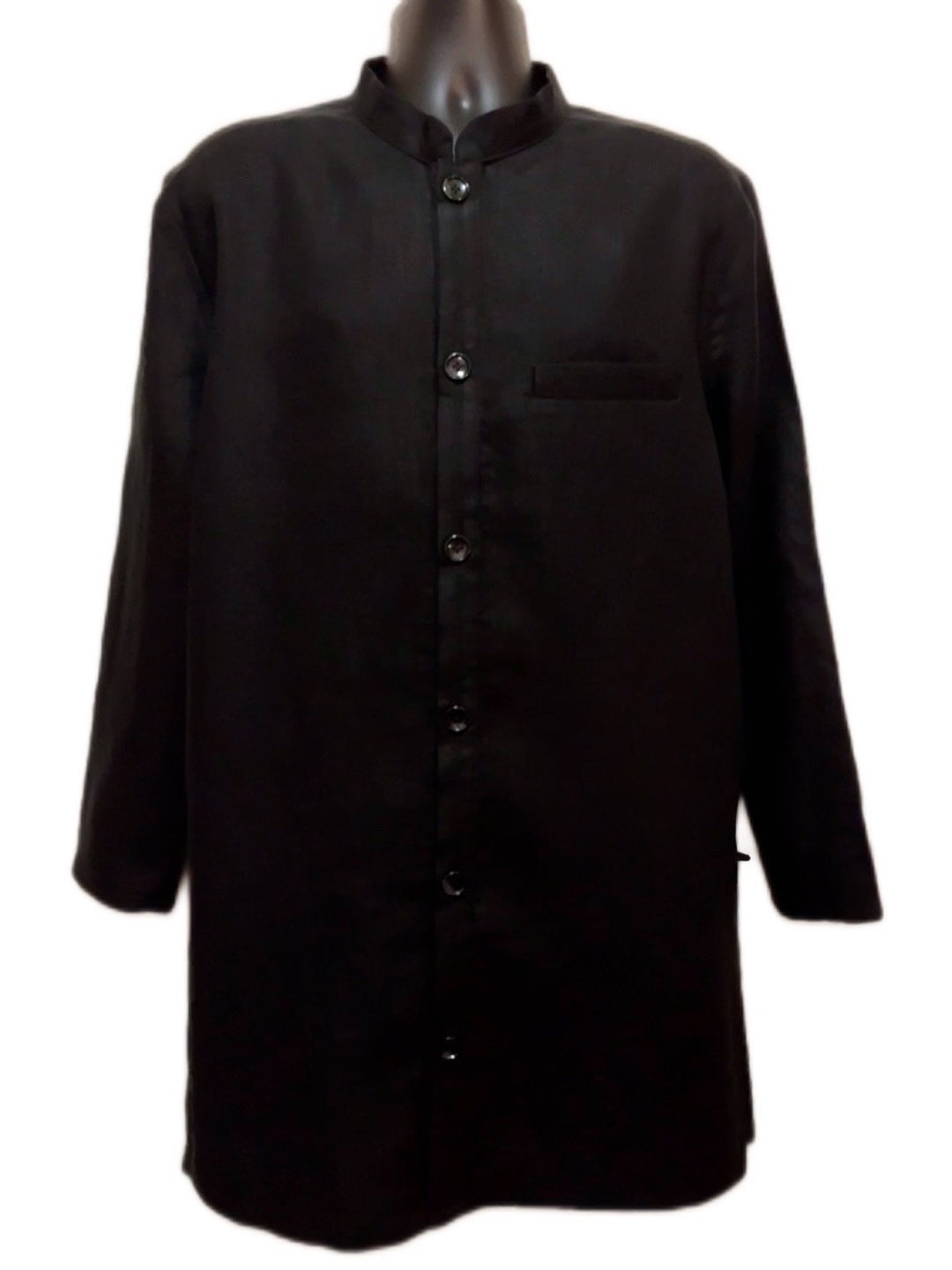 100% Linen Men's Button up Tunic Top (fringes: Optional) - Etsy