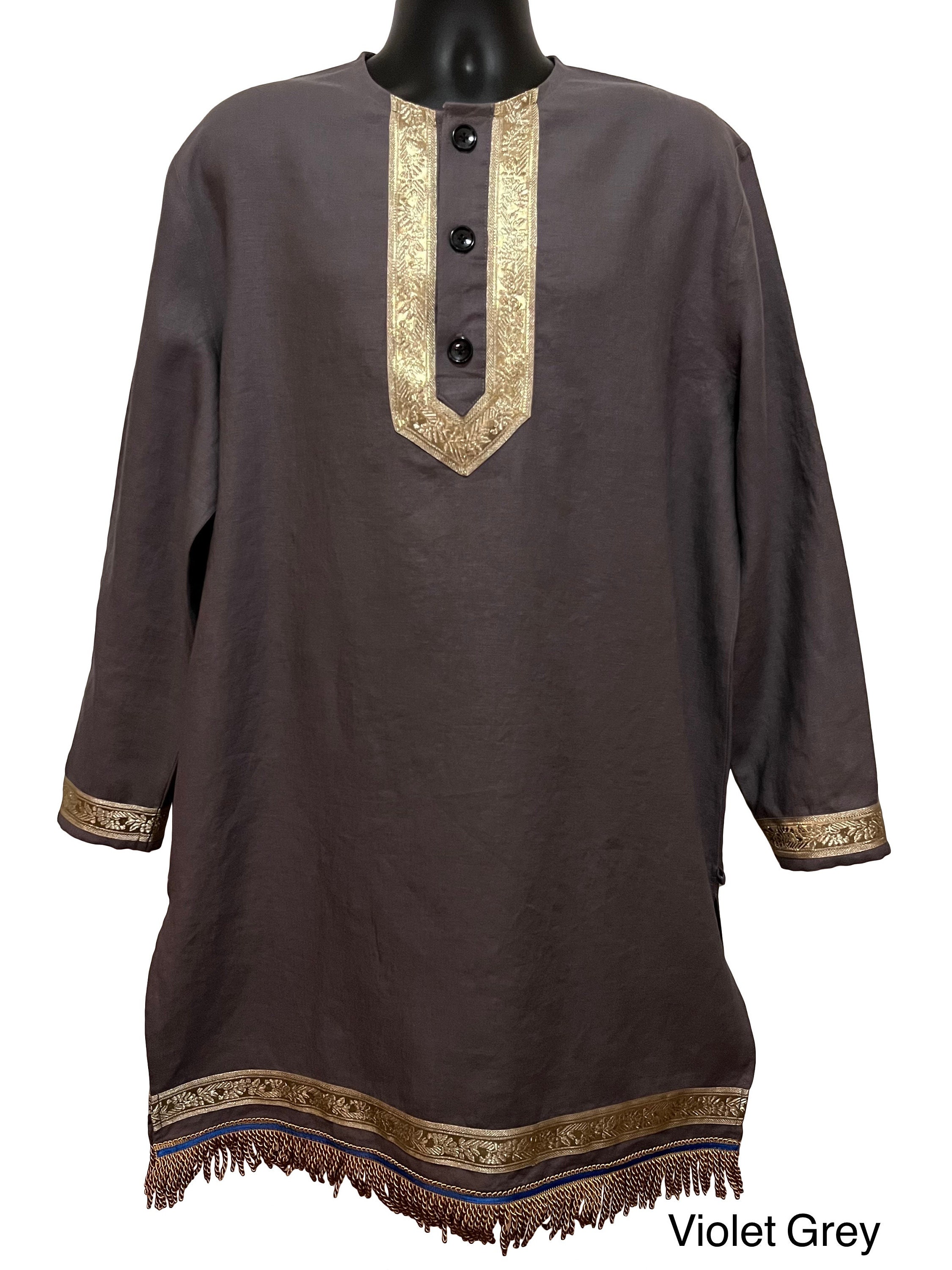 100% Linen Men's Tunic Top fringes: Optional - Etsy