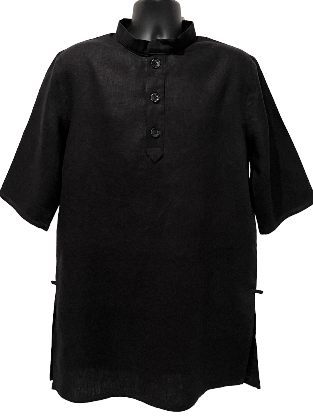 100% Linen 3/4th Sleeves Men's Tunic Top (fringes: Optional) - Etsy