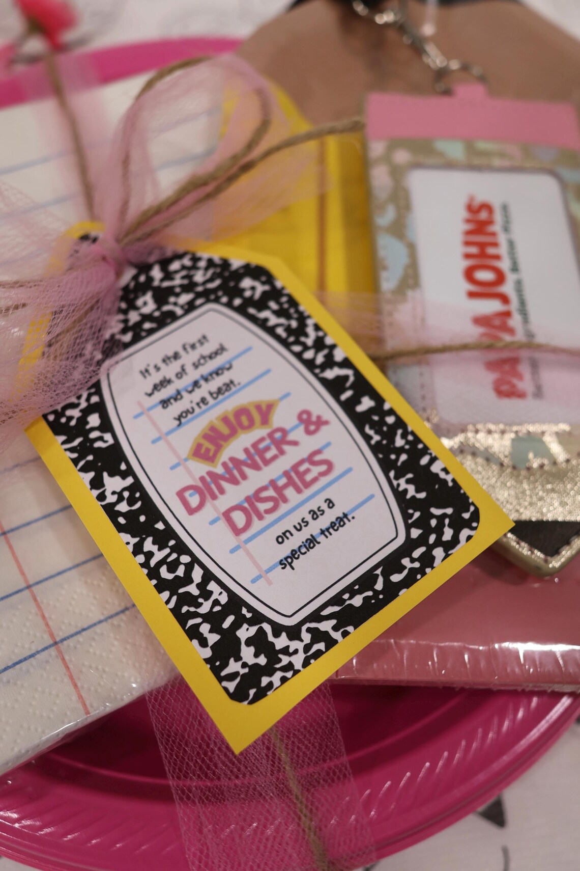 Dinner & Dishes Teacher Gift Tags | Staff Appreciation (instant ...