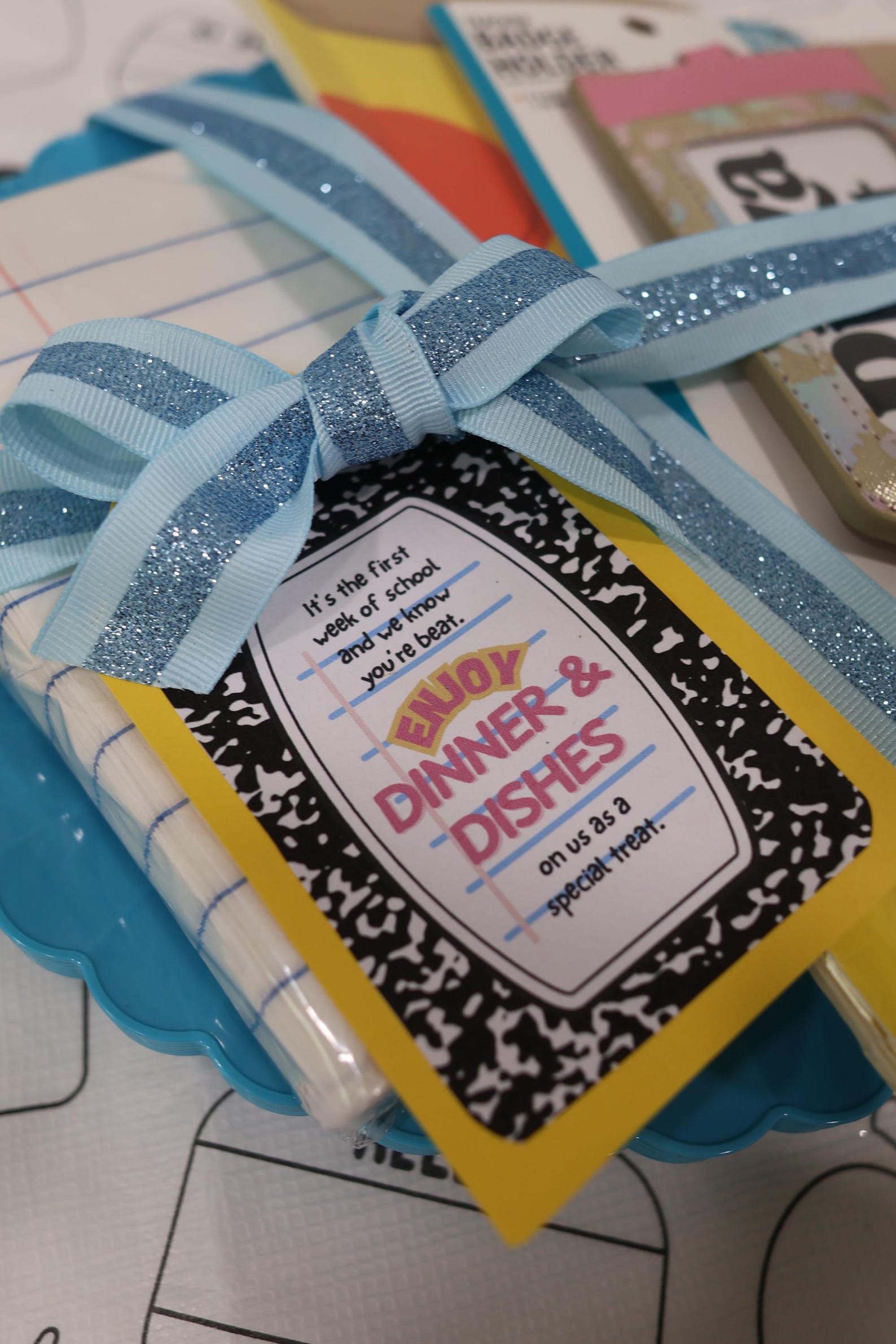 Dinner & Dishes Teacher Gift Tags | Staff Appreciation (instant ...