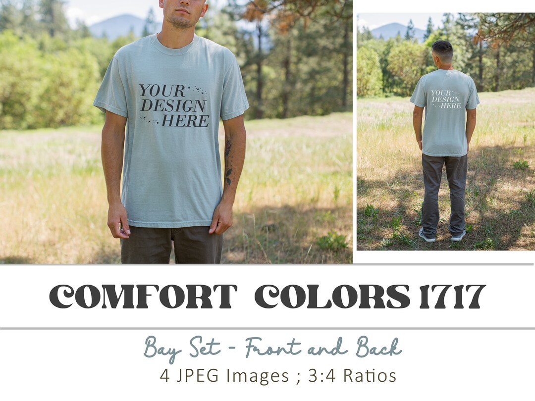 Comfort Colors 1717 Bay Mens Mockup for POD, Comfort Colors Bay T-shirt ...