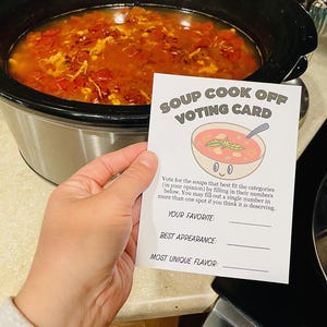 Soup Cook off Simple Digital Download Printout: Family Gathering Soup ...