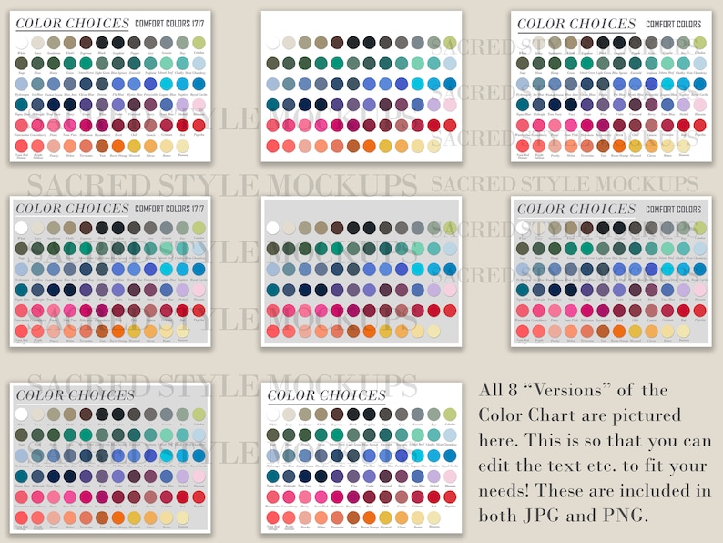 Comfort Colors Full Color Chart With All 71 Solid Colors Semi - Etsy