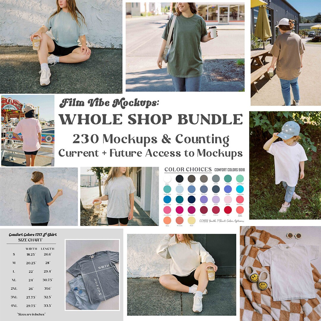 Whole Shop Mockup Bundle, Model Mockup Bundle, CC1717 Mockups, CC9018 ...