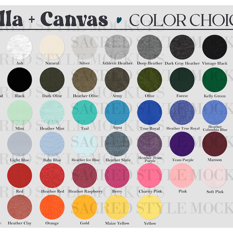 Color Chart - Etsy
