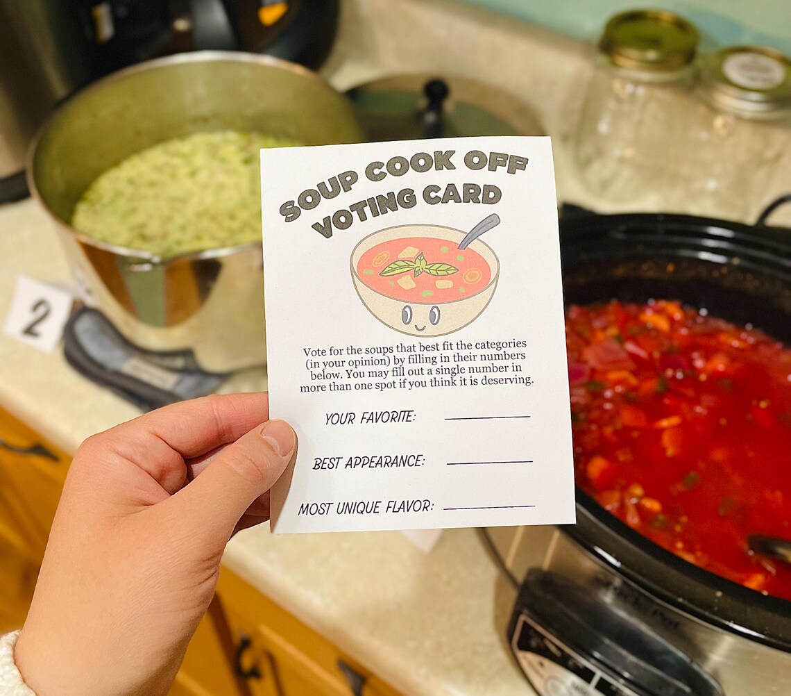 Soup Cook off Simple Digital Download Printout: Family Gathering Soup ...