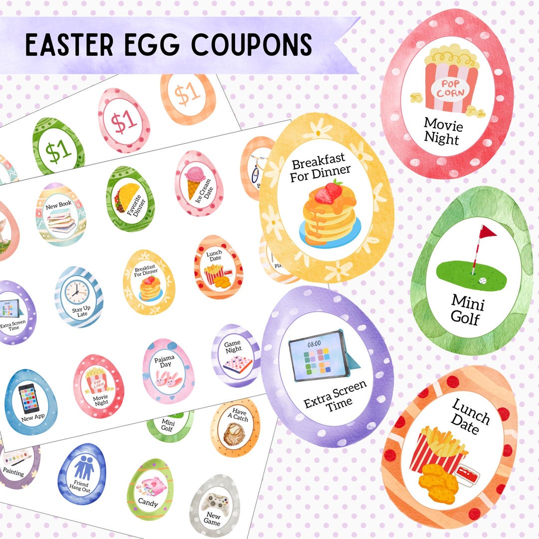 Printable Easter Egg Hunt Tokens: Prize Coupons (digital Download) - Etsy