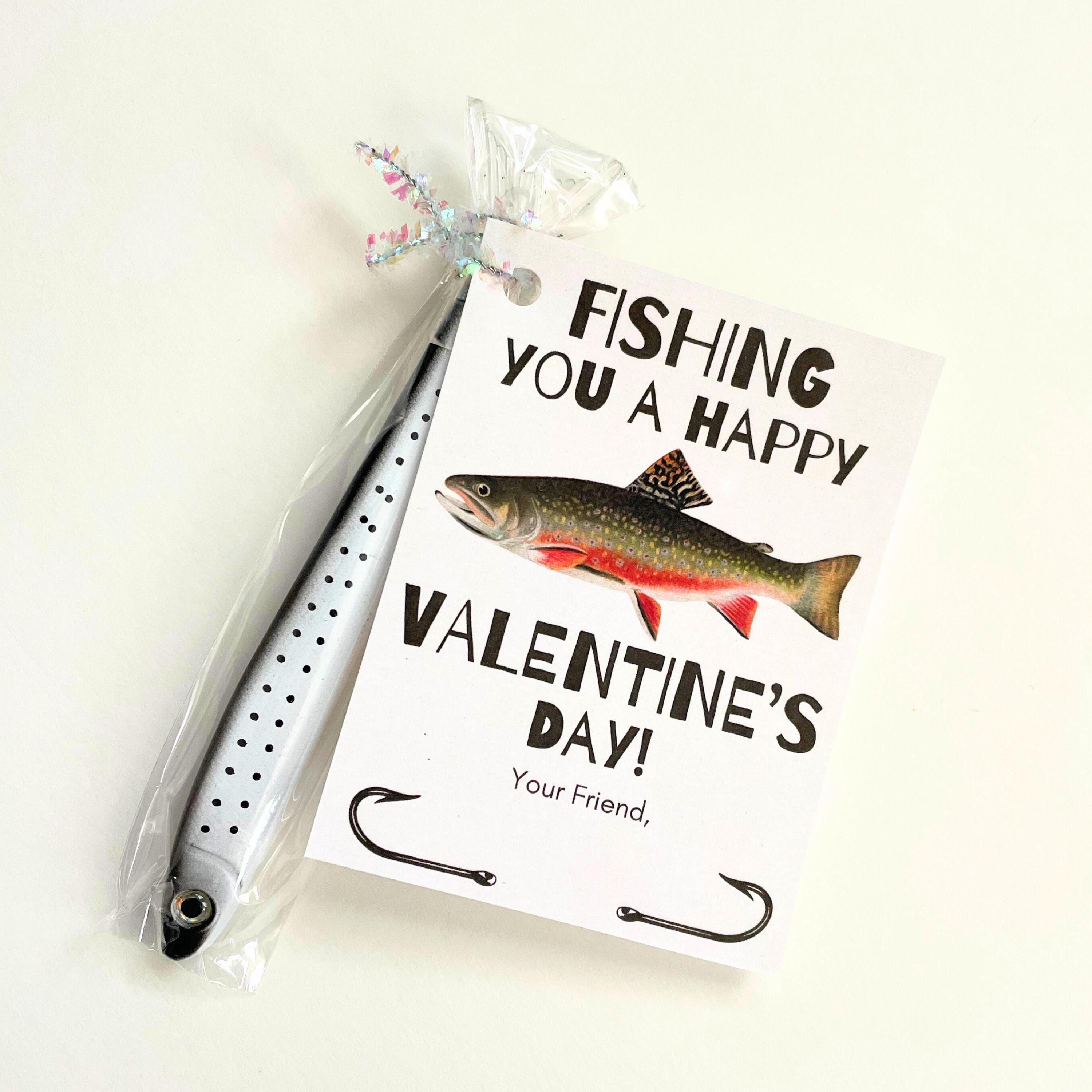 Fishing Valentines: Kids Printable Valentine's Day Cards (PDF) - Etsy