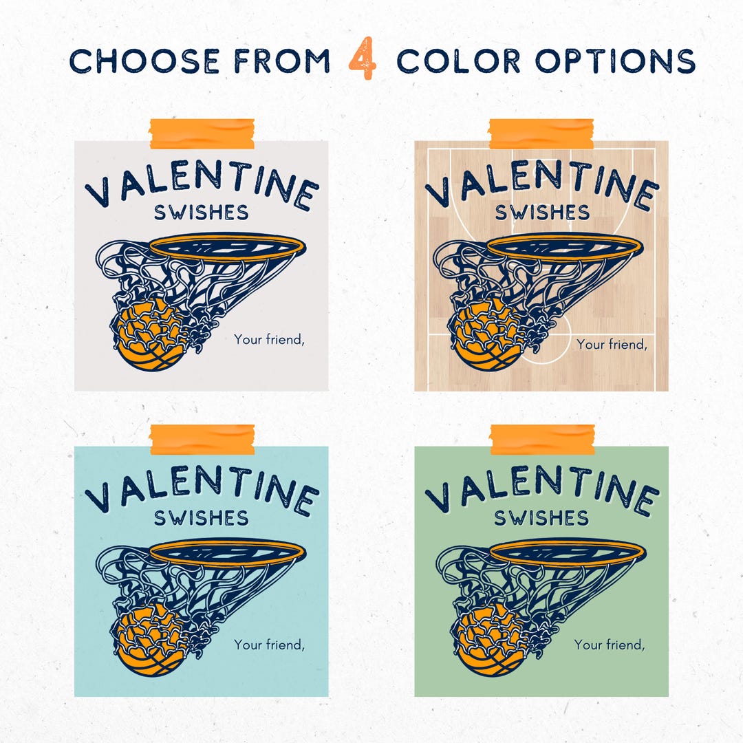 Basketball Valentine | Printable | Class Valentines | Boys Valentines ...