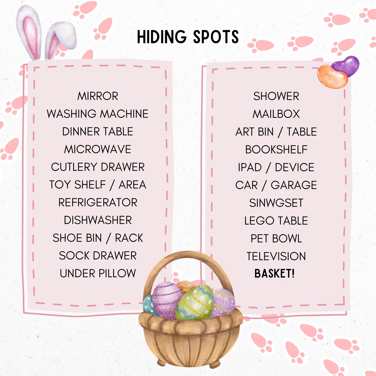 Easter Scavenger Hunt for Kids | Easter Egg Hunt | Indoor Easter Basket ...
