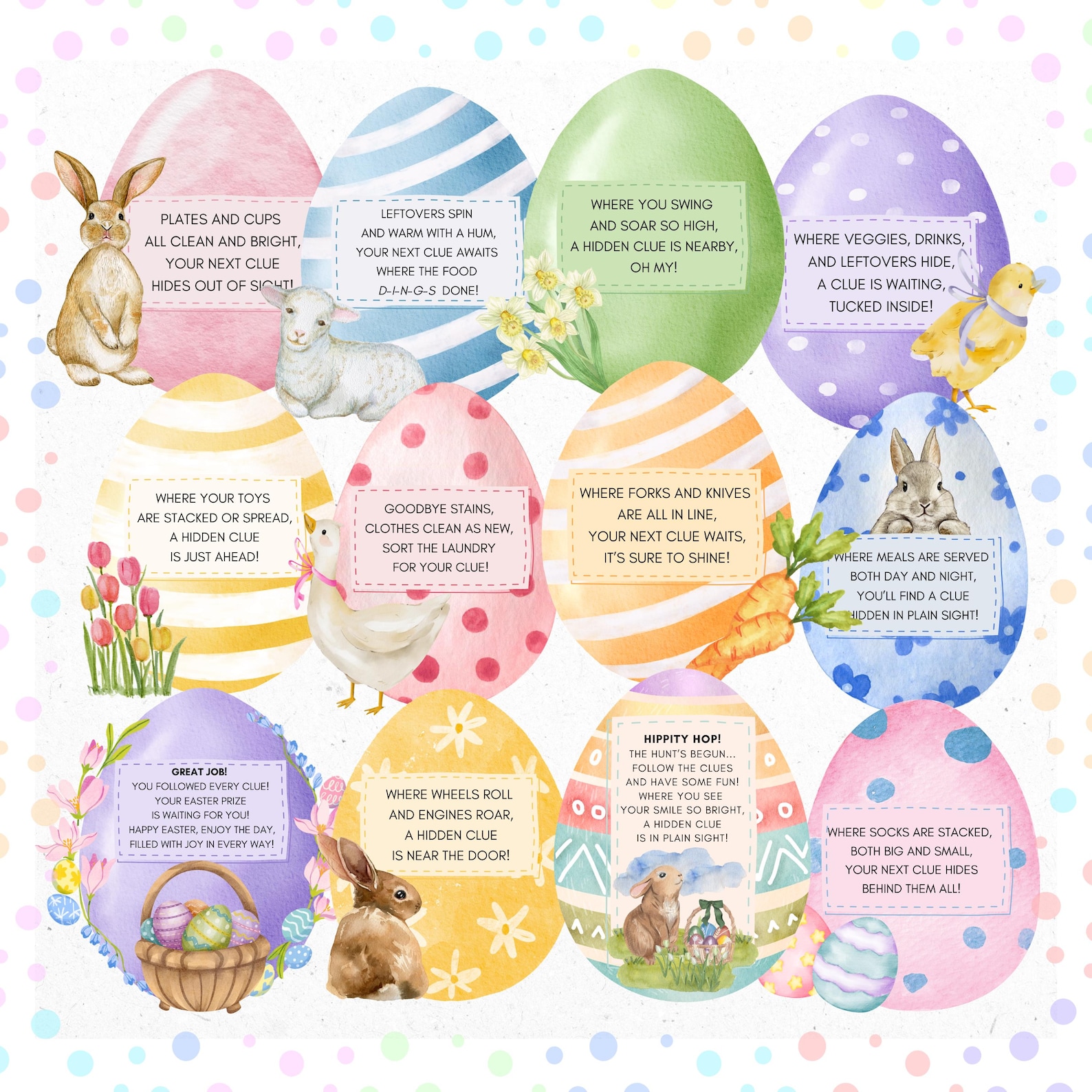 Easter Scavenger Hunt for Kids | Easter Egg Hunt | Indoor Easter Basket ...