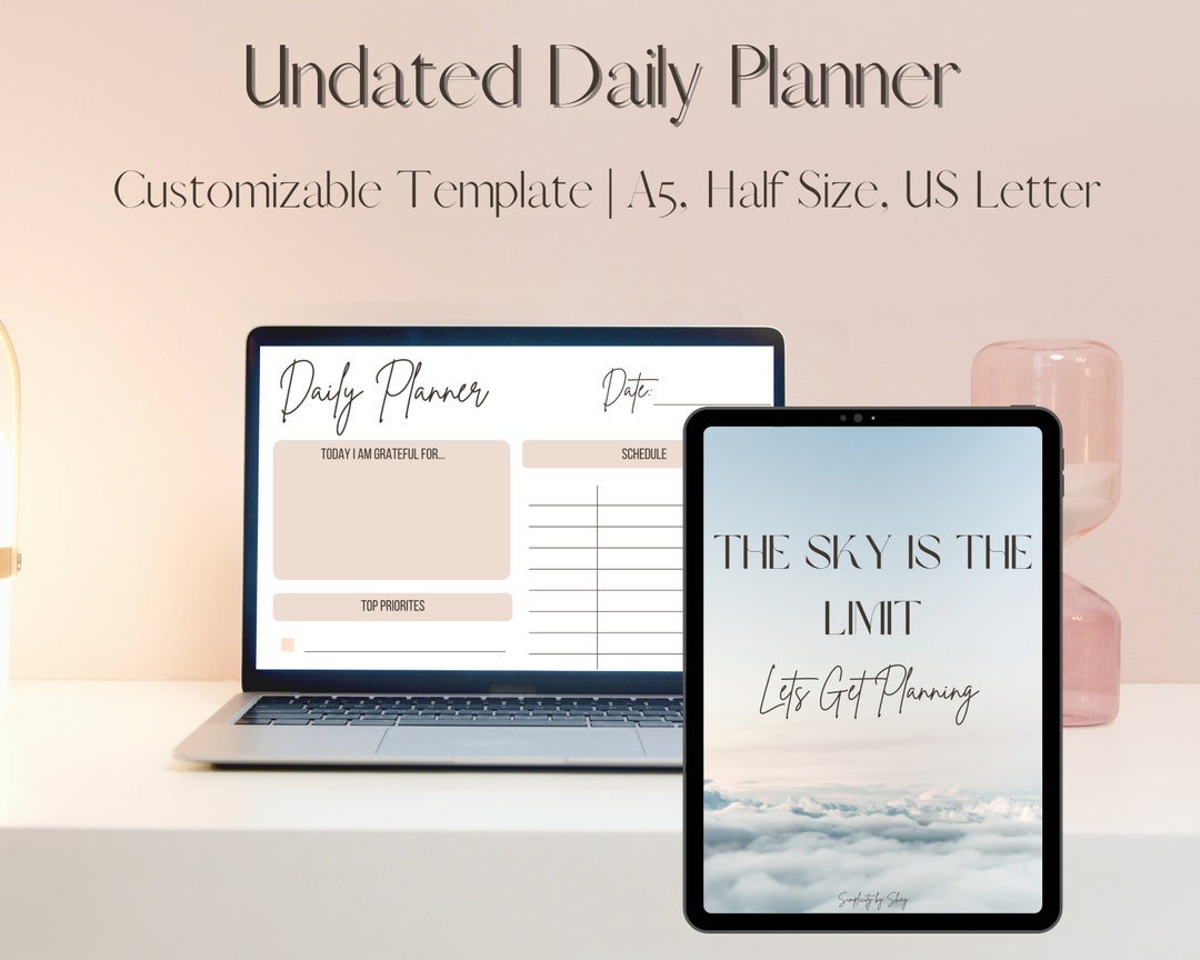 Undated Daily Planner, Daily Planner Inserts, Daily Planner Template ...