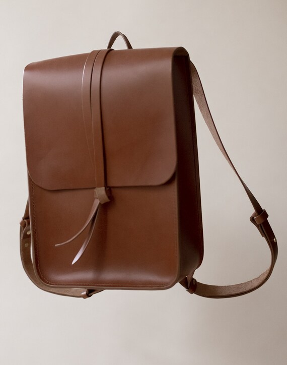 Italian Leather Whiskey Brown Backpack - Etsy