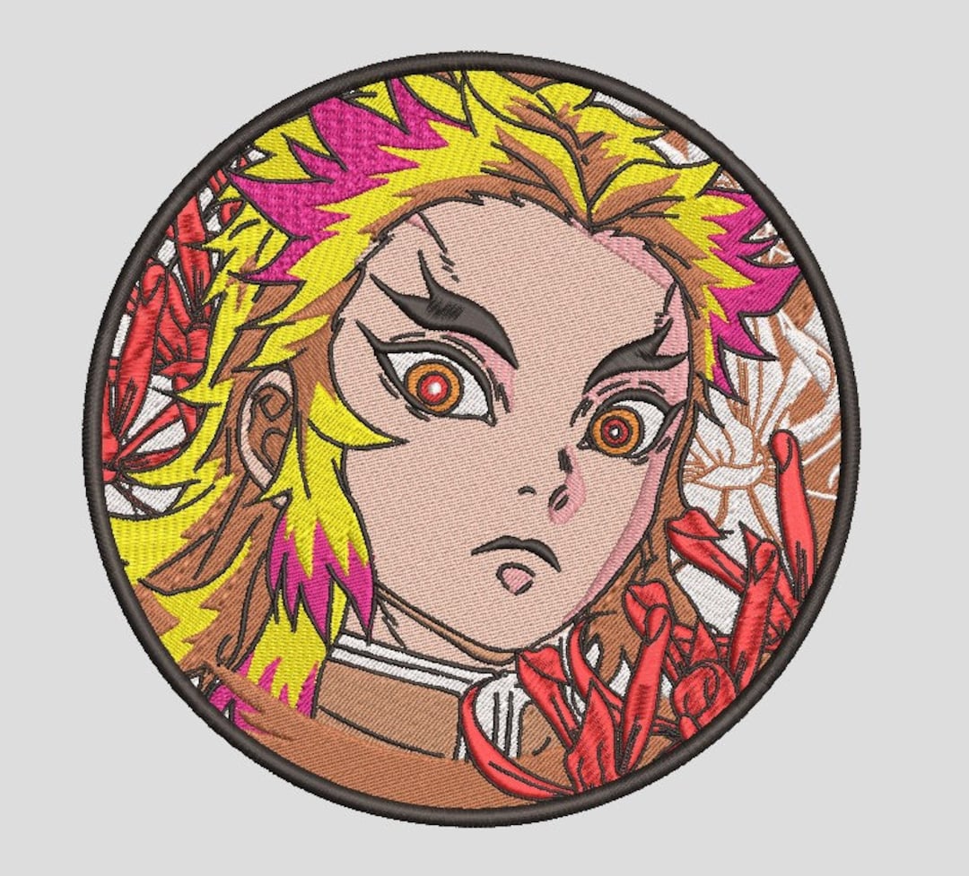 Diseño de bordado anime Rengoku 6.5 IN. Con archivo EMB. - Etsy México