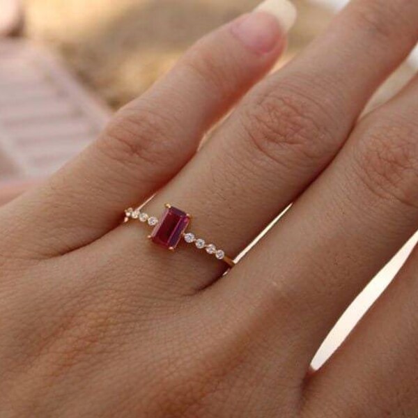 Small Ruby Ring - Etsy