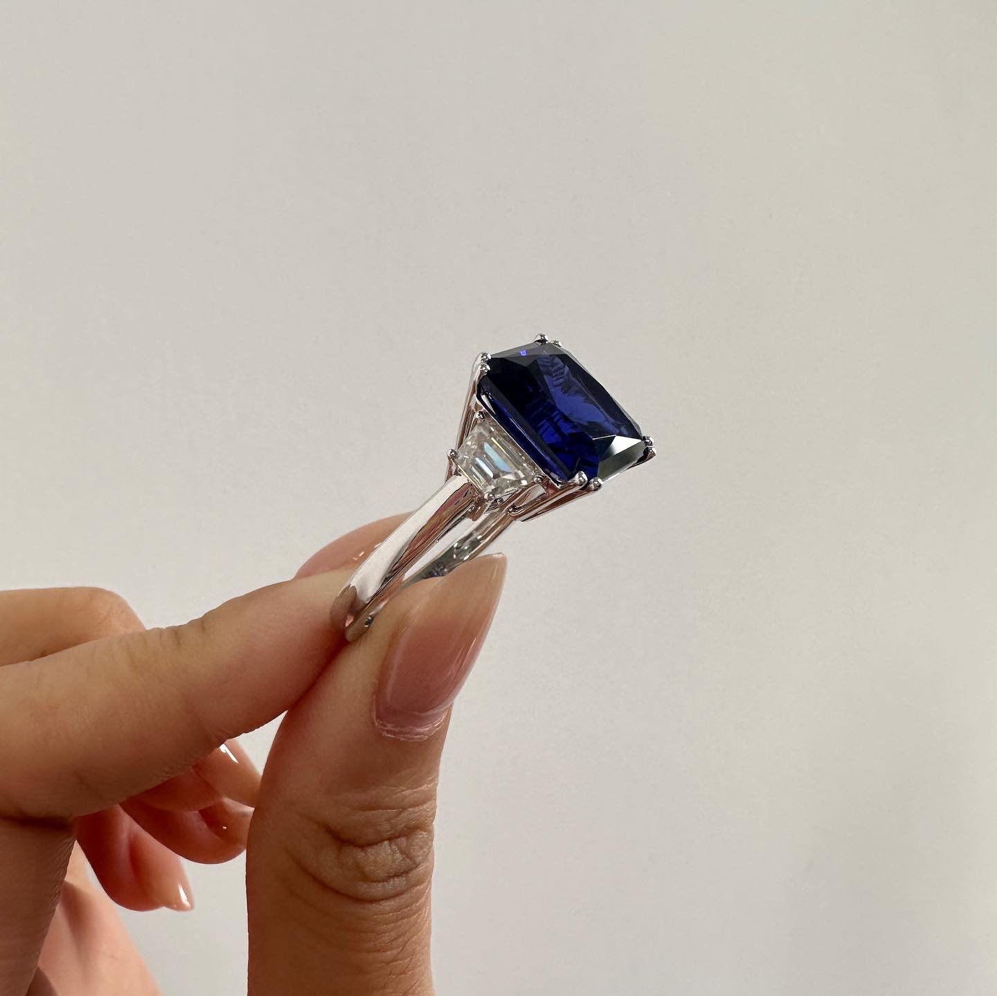Blue Sapphire & Diamond Fancy Stone Ring, 14K Gold Ring, Multi Stones ...
