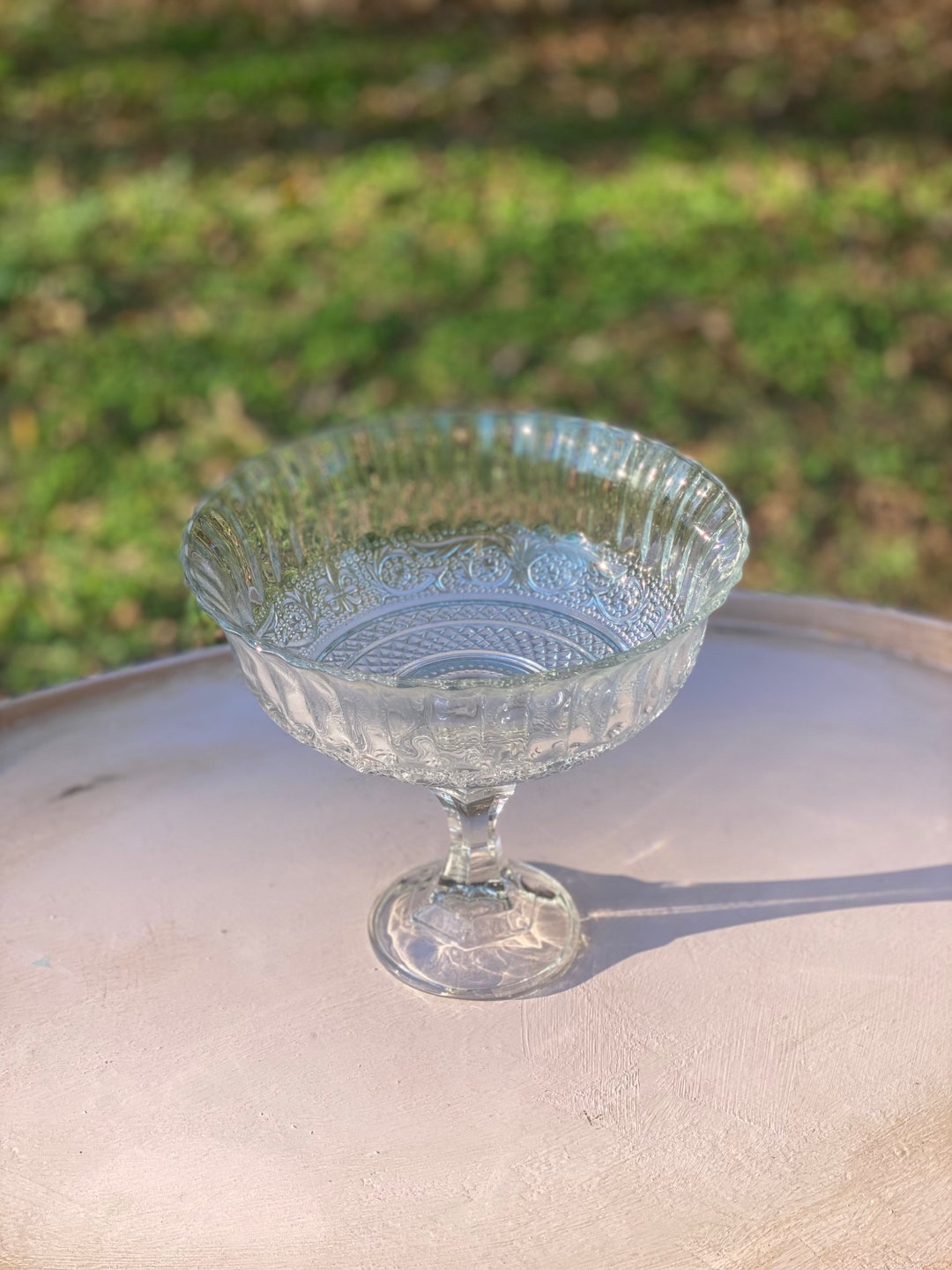 BULK! 10 Clear Compote Bowls, Clear Compote Vase, Pedestal Vase ...
