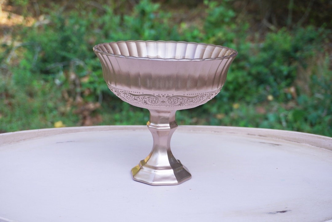 Rose Gold Compote Bowl, Compote Vase, Pedestal Vase, Wedding ...