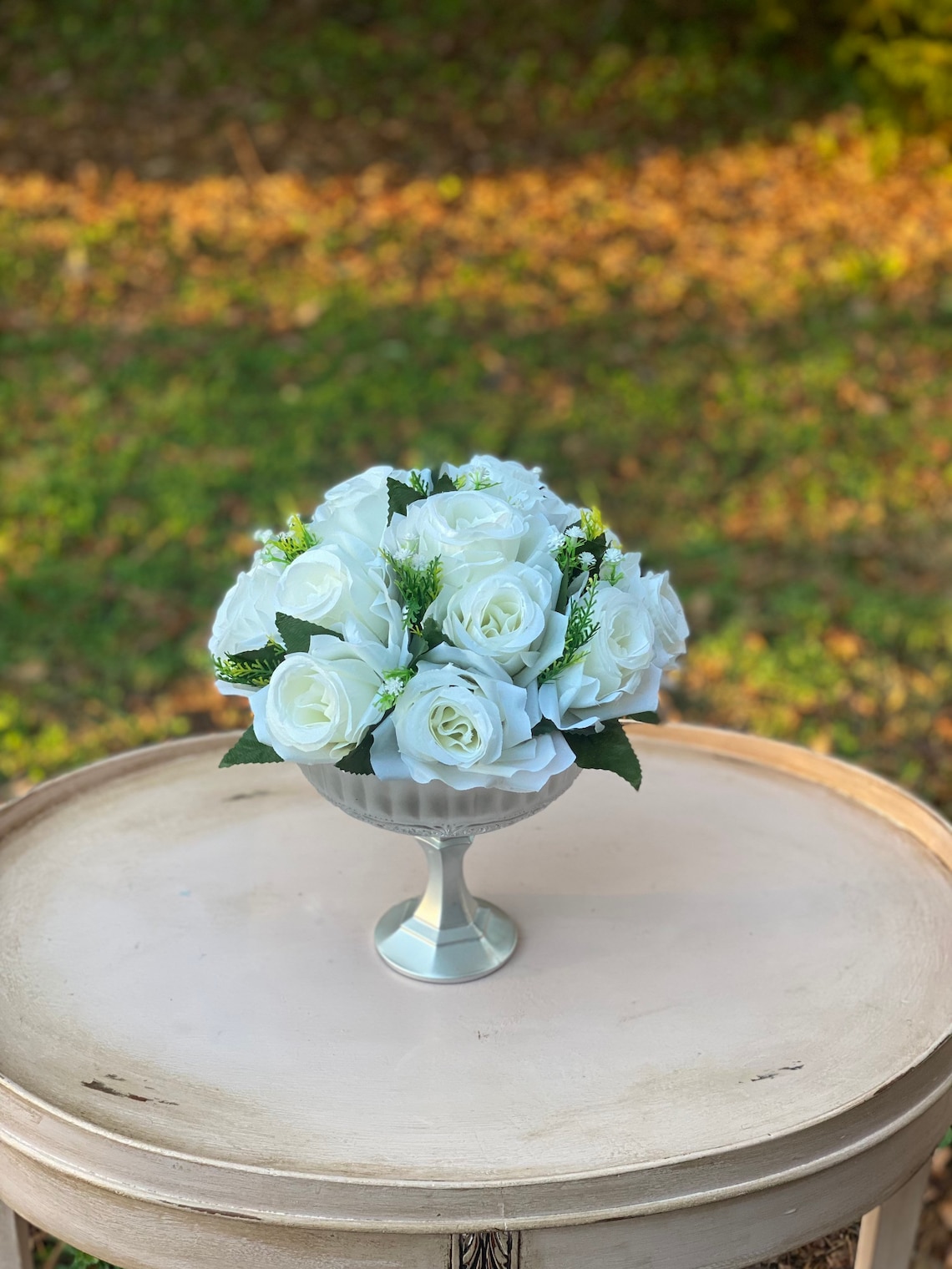 Silver Compote Vase, Silver Compote Bowl, Pedestal Vase, Wedding ...