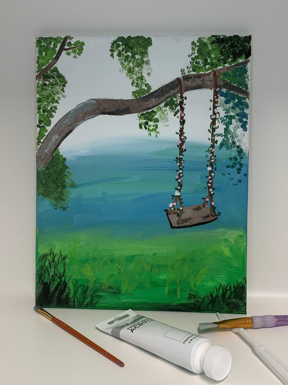 Nature Tree in Swing Painting - Etsy