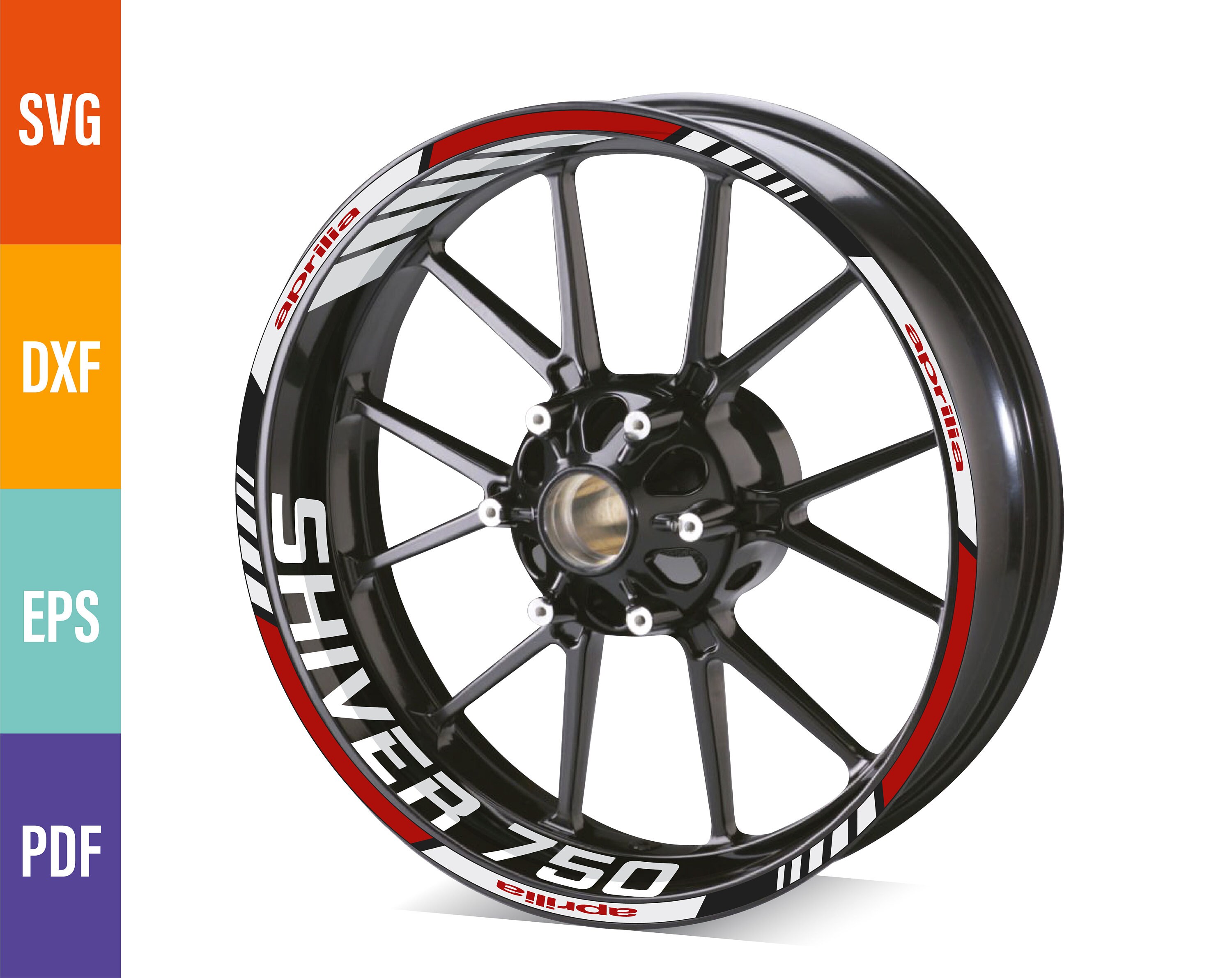 Digital Vector Svg, Dxf, Eps, Pdf. Wheel Rim Moto Aprilia SHIVER 750 ...