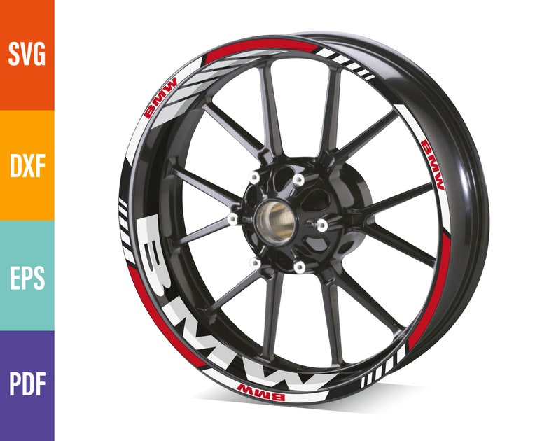 Digital Vector Svg, Dxf, Eps, Pdf. Wheel Rim Moto BMW Silhouette Cricut ...