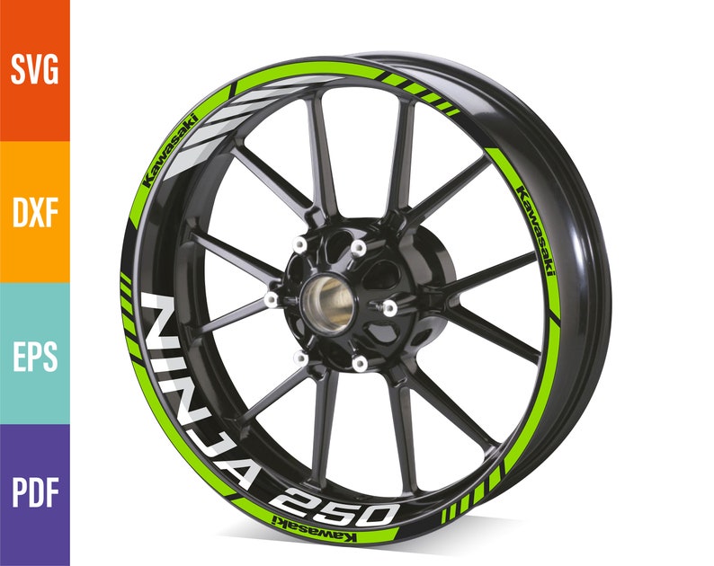 Digital Vector Svg Dxf Eps Pdf. Wheel Rim Moto Kawasaki - Etsy