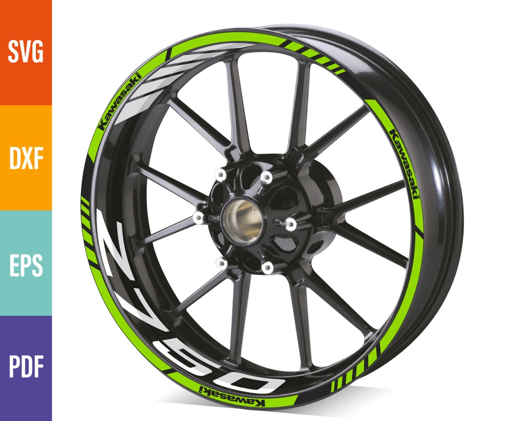 Digital Vector Svg, Dxf, Eps, Pdf. Wheel Rim Moto Kawasaki Z750 ...