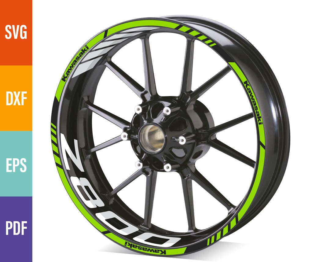 Digital Vector Svg, Dxf, Eps, Pdf. Wheel Rim Moto Kawasaki Z800 ...