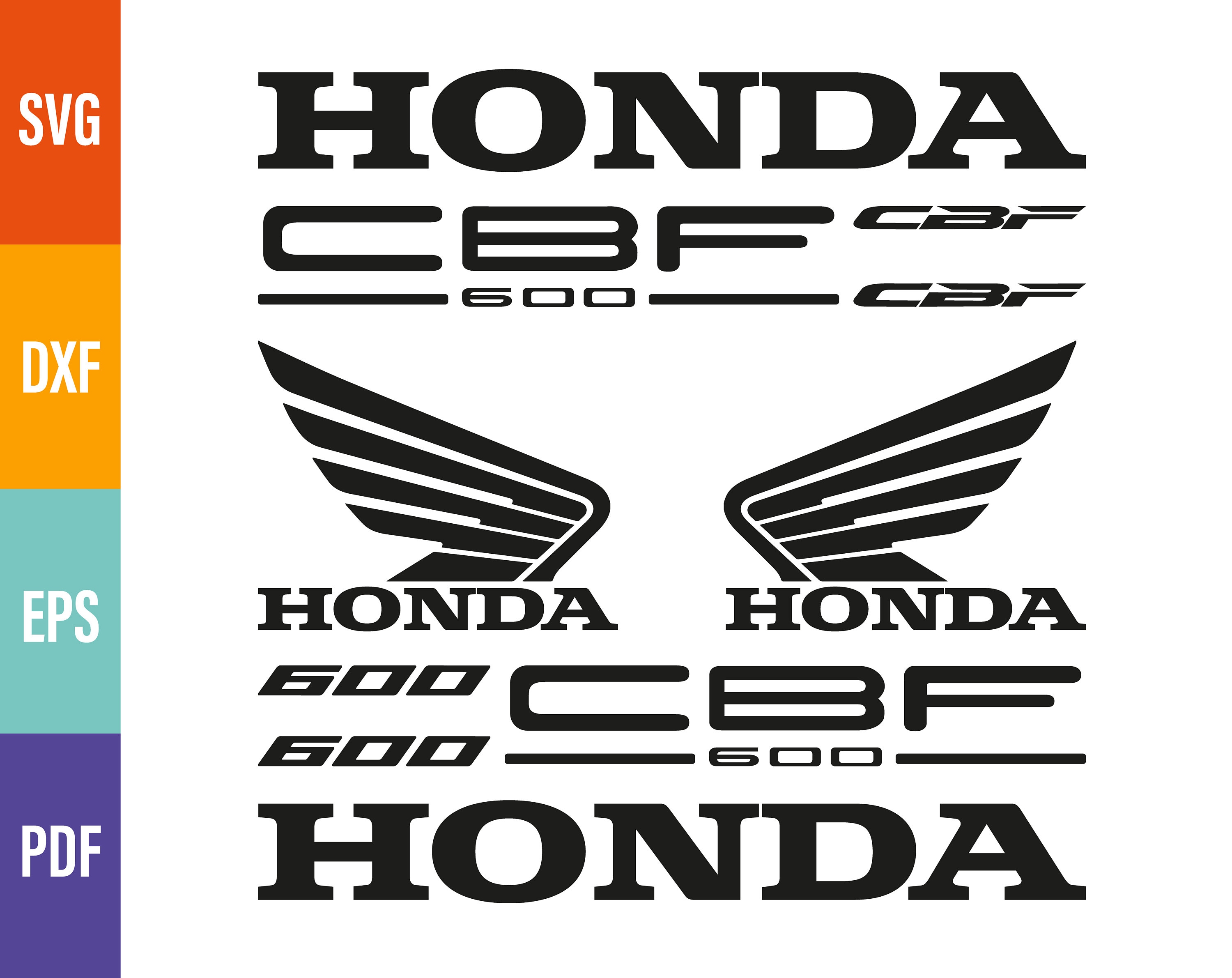 Digital Vector Svg, Dxf, Eps, Pdf. Moto Honda CBF 600 Silhouette Cricut ...