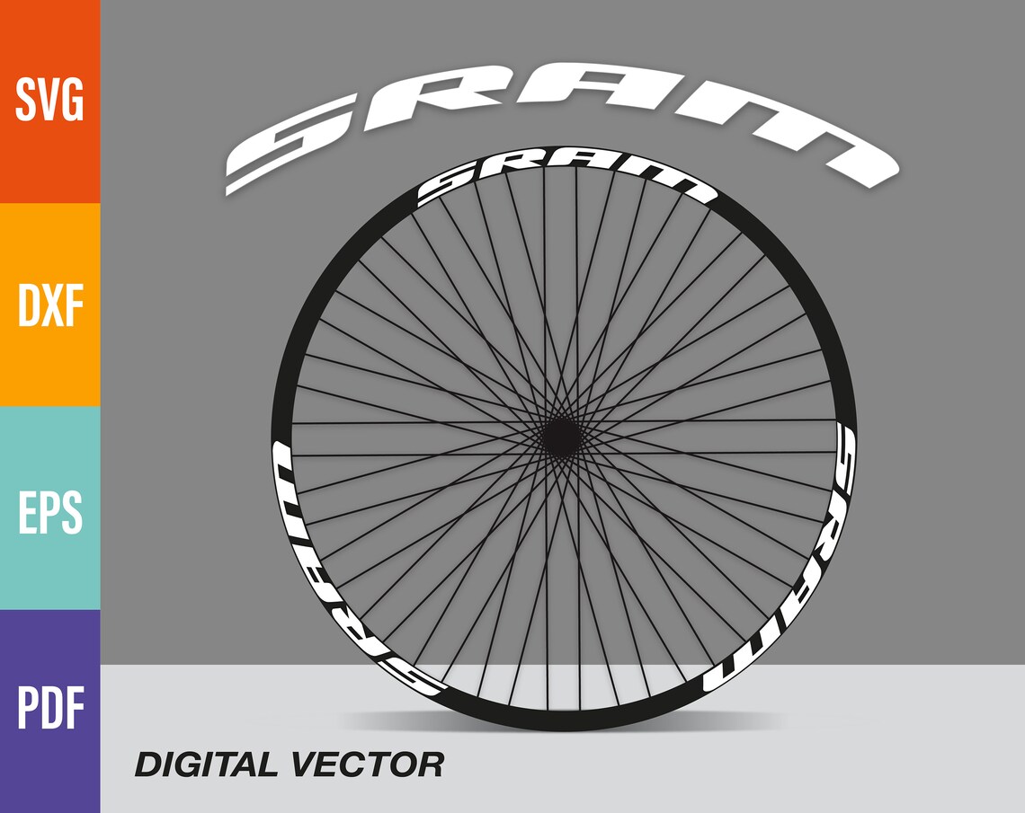Digital Vector Svg, Dxf, Eps, Pdf. Sram Bike Rim Silhouette Cricut ...