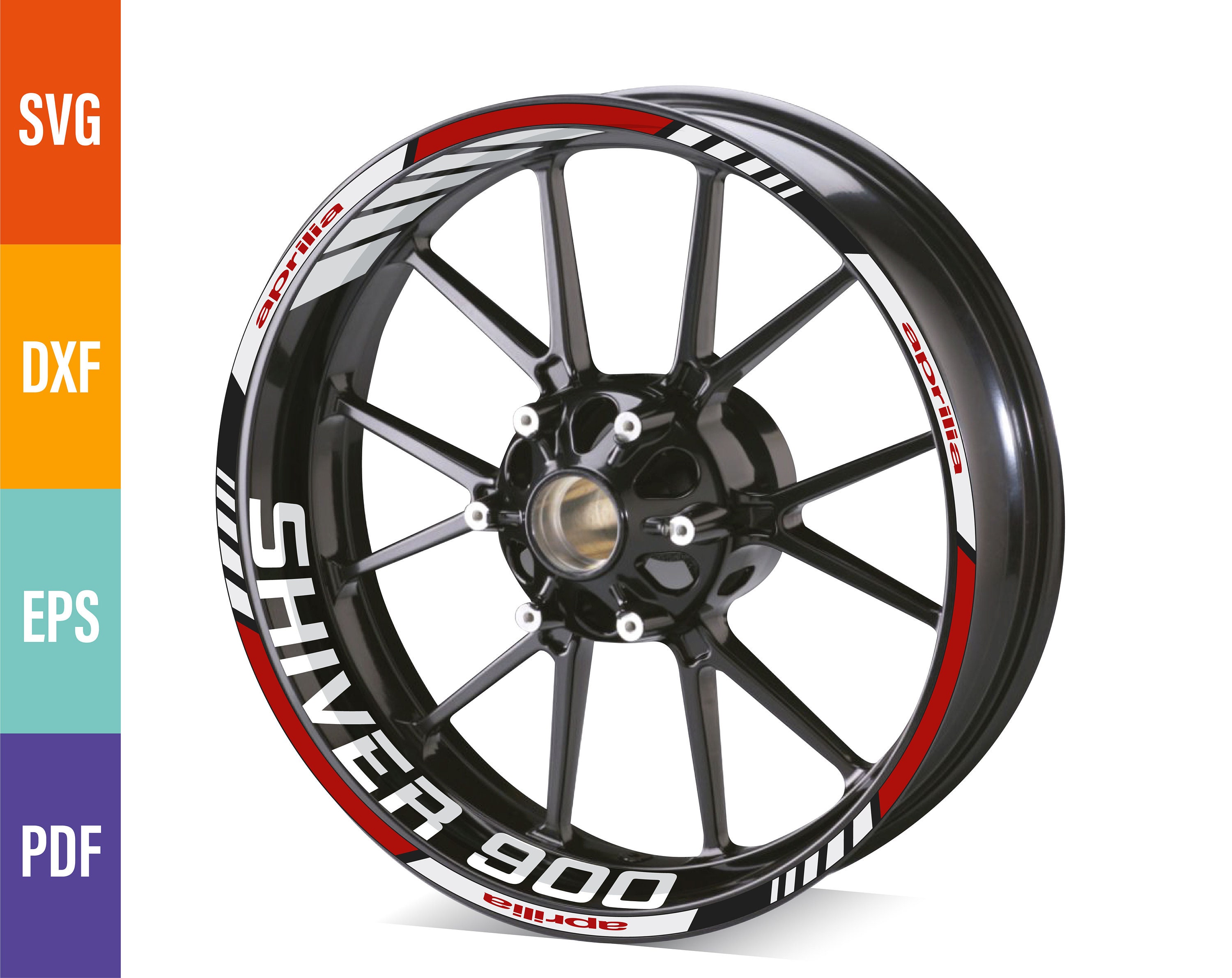 Digital Vector Svg, Dxf, Eps, Pdf. Wheel Rim Moto Aprilia SHIVER 900 ...