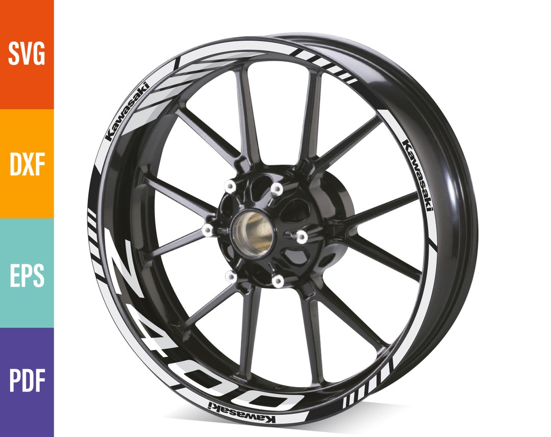 Digital Vector Svg, Dxf, Eps, Pdf. Wheel Rim Moto Kawasaki Z400 ...