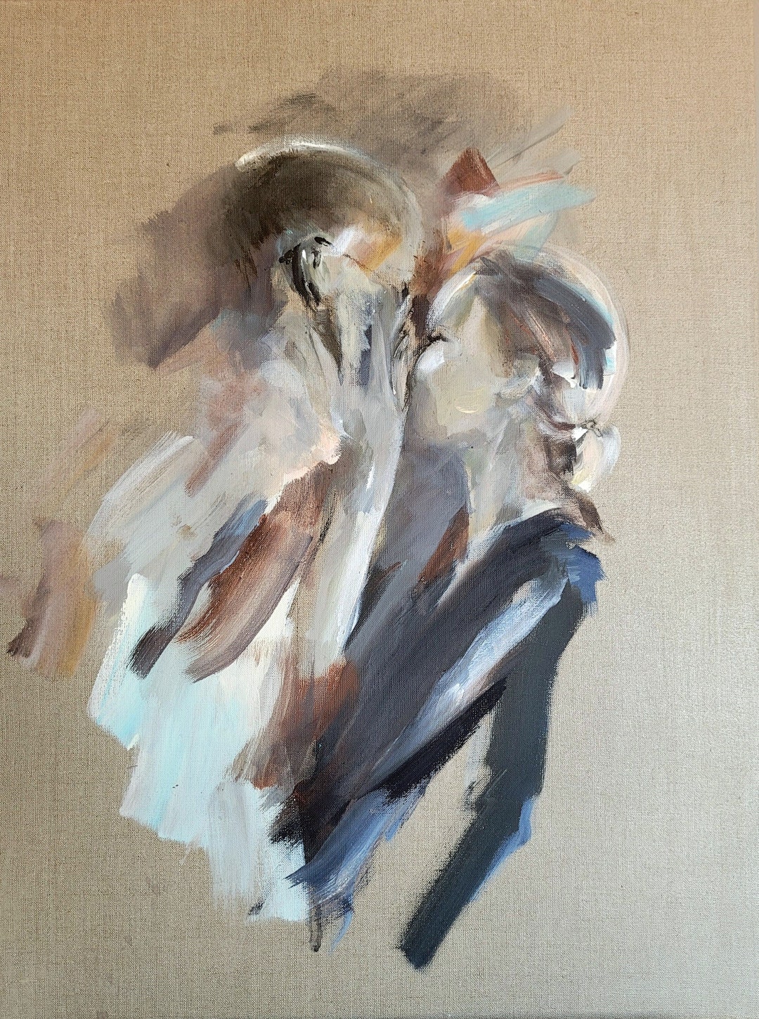 Man and Woman Kiss Art Print Lovers Embrace Lovers Intimate Art Couple ...