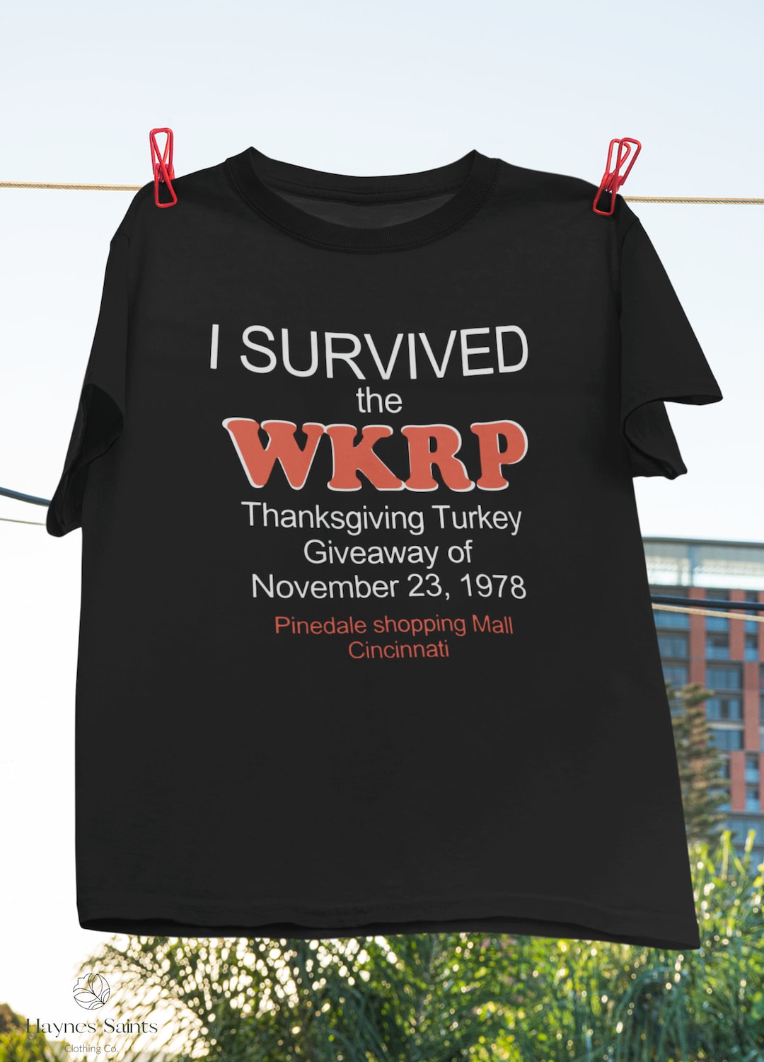 I Survived the WKRP Turkey Drop Thanksgiving Turkey T-shirt, Cincinnati ...