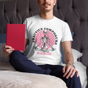 Practice Composure Human Skeleton Yoga Meditation Spiritual Vintage T ...