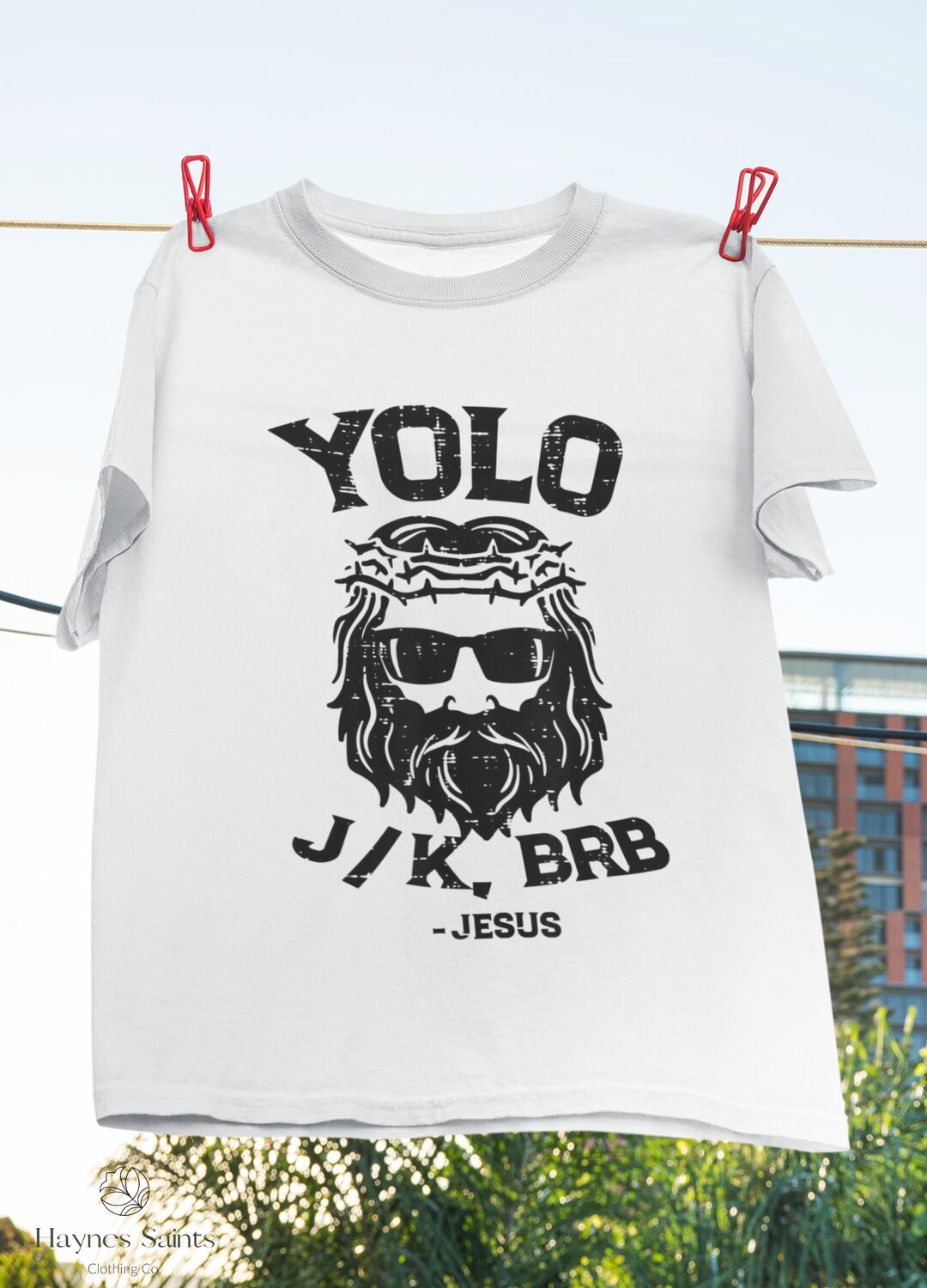 Yolo Jk Brb Jesus Funny Easter Day Resurrection Christians Vintage T ...