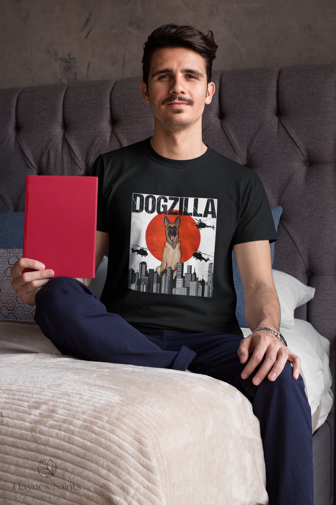 Vintage Japanese Dogzilla Belgian Malinoi T-shirt, Funny Pet Design, Dog Lover Gift, Dogzilla ...