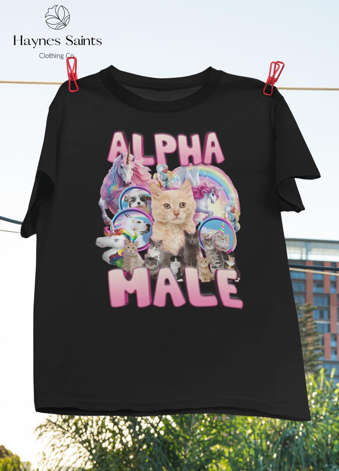 Alpha Male Vintage T-shirt, Funny Cat Meme Shirt, Cute Kittens Shirt ...