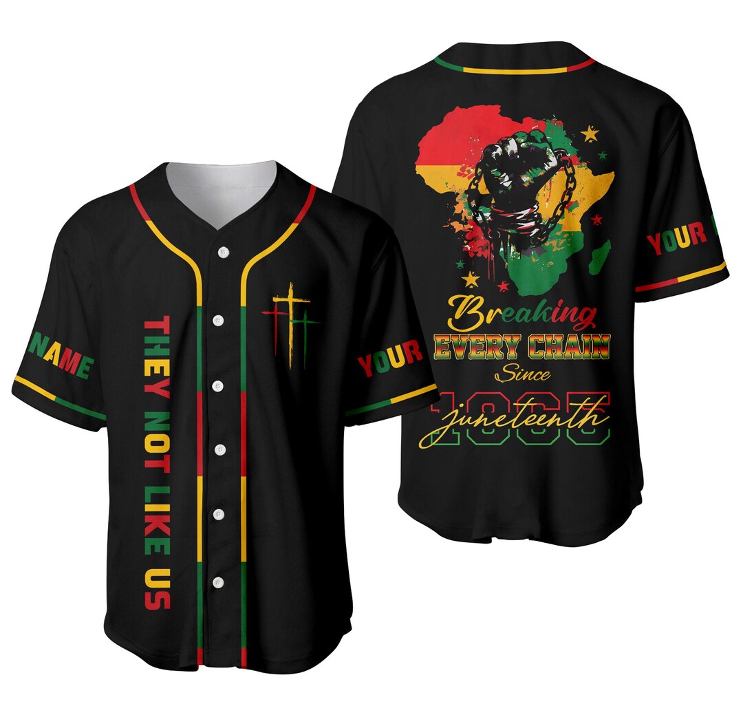 Juneteenth Break Every Chain Custom Baseball Jersey, Black History ...