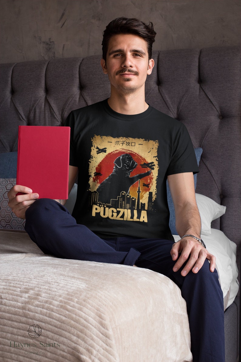 Pugzilla Classic T-shirt, Funny Pet Design, Dog Lover Gift, Pugzilla ...