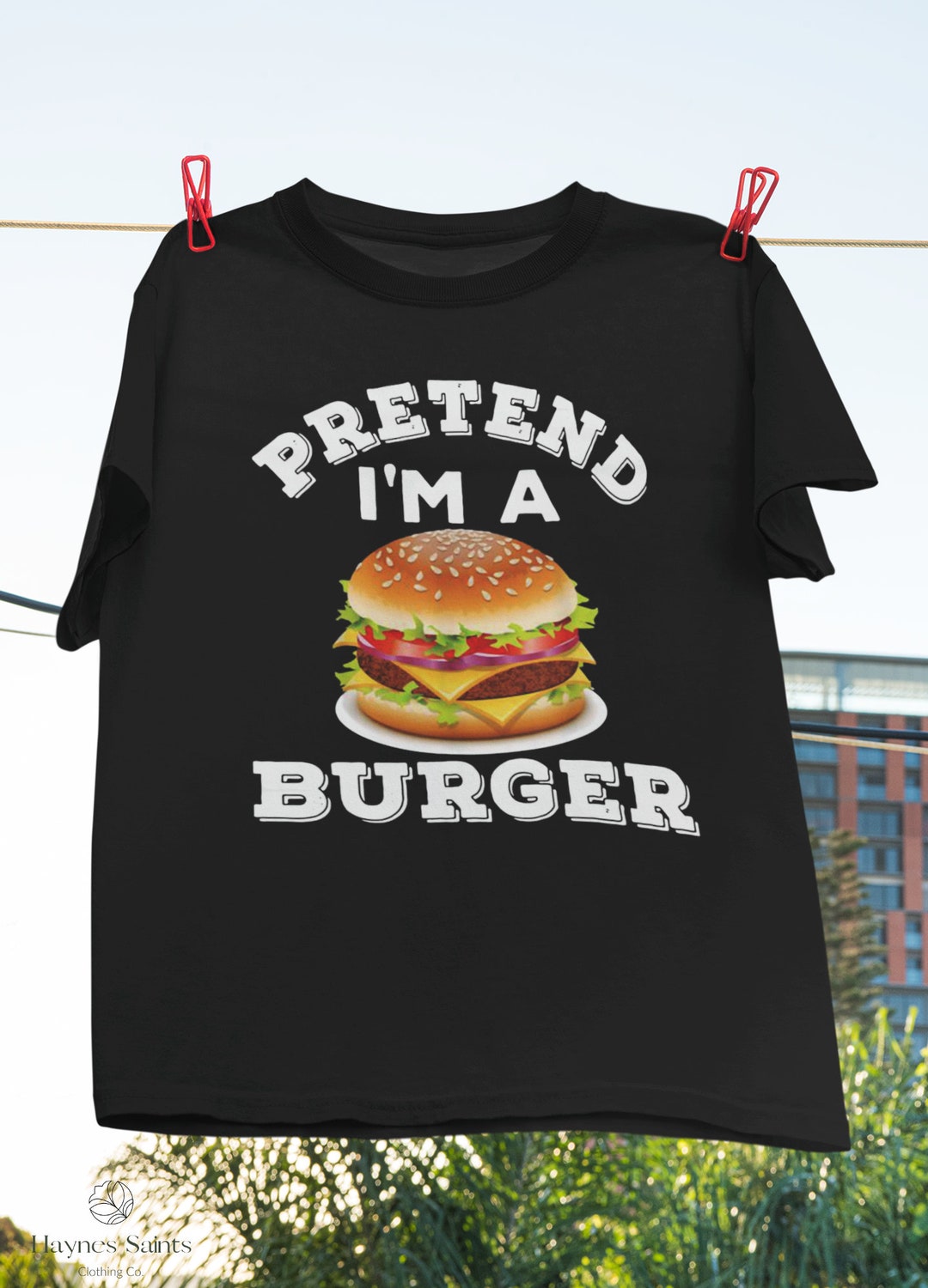 Pretend I'm A Burger Food Costumes Vintage T-shirt, Hamburger Shirt ...
