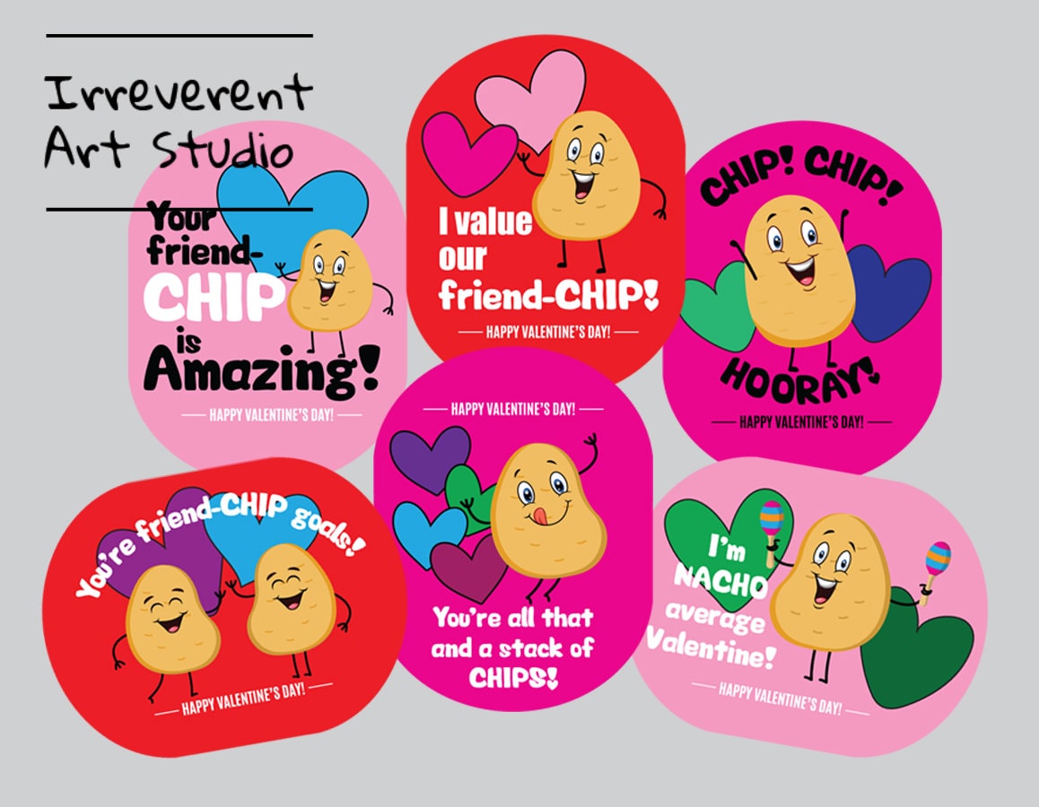 Chip Labels, Valentines Day Printable for Kids Fits Pringles Snack ...