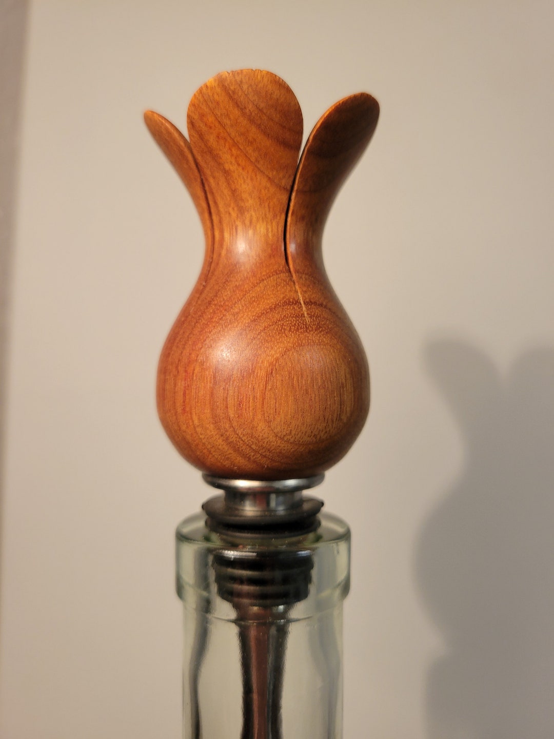 Tulip Poplar Wood Flower Bottle Stopper - Etsy