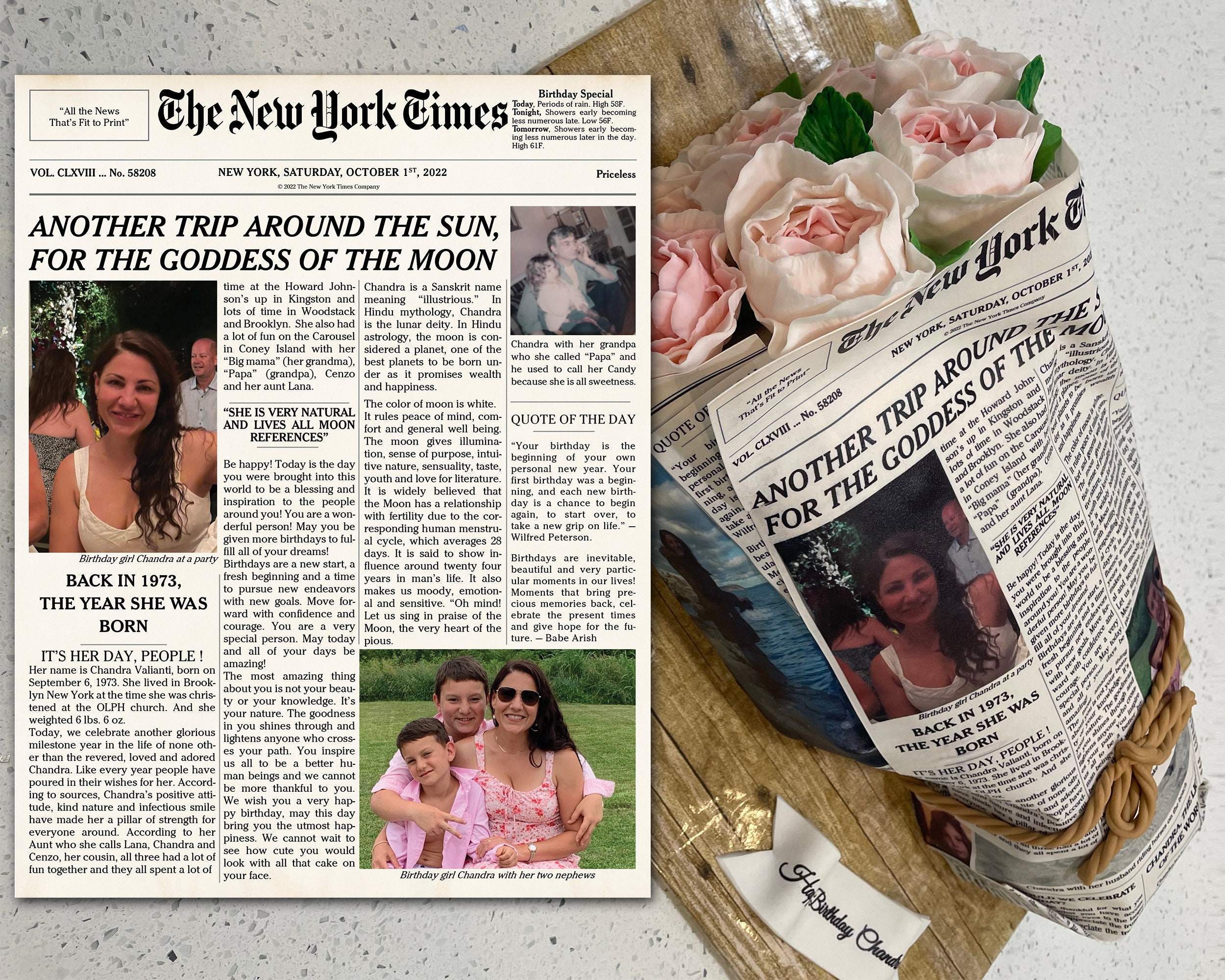 Custom Newspaper Page, Newspaper Template, Personalized Newspaper Page ...