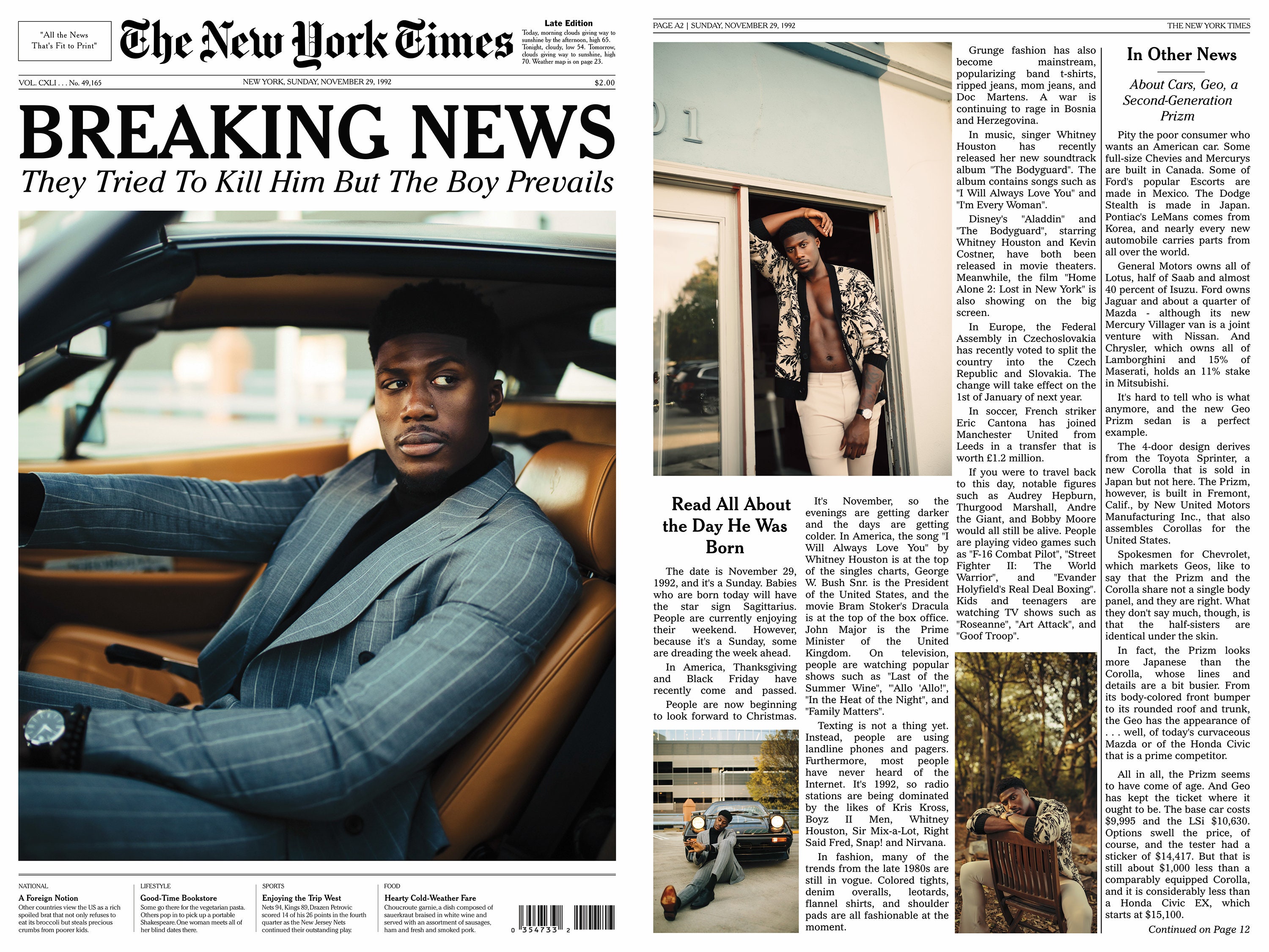 Custom Newspaper Page, Newspaper Template, Personalized Newspaper Page ...