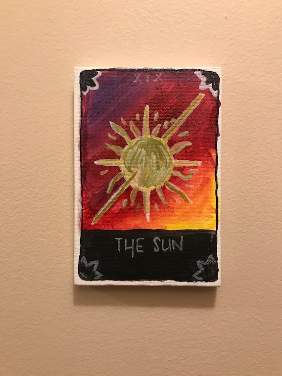 Painting Hand Painted Sun Tarot Card Acrylic Art & Collectibles etna.com.pe