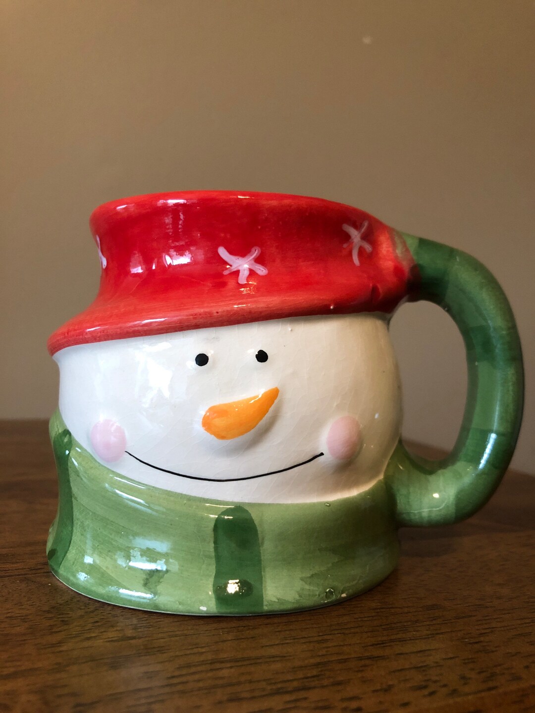 Vintage Snowman Mug - Etsy